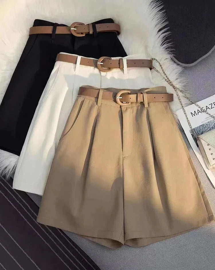 SHORT ANGÈLE - Short Femme en Coton avec Braguette à Boutons Chic